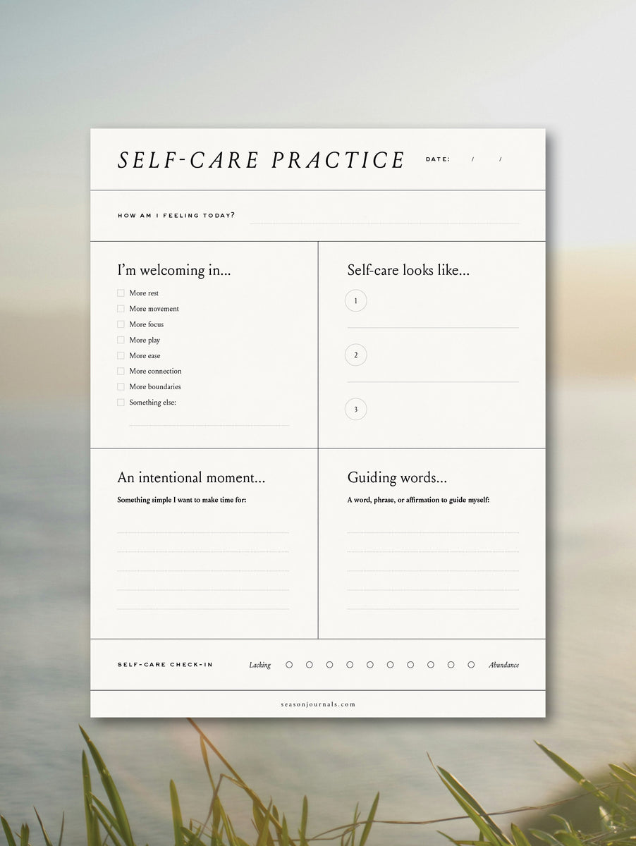 Self Care Practice | Printable PDF | Instant Download – Season Journals