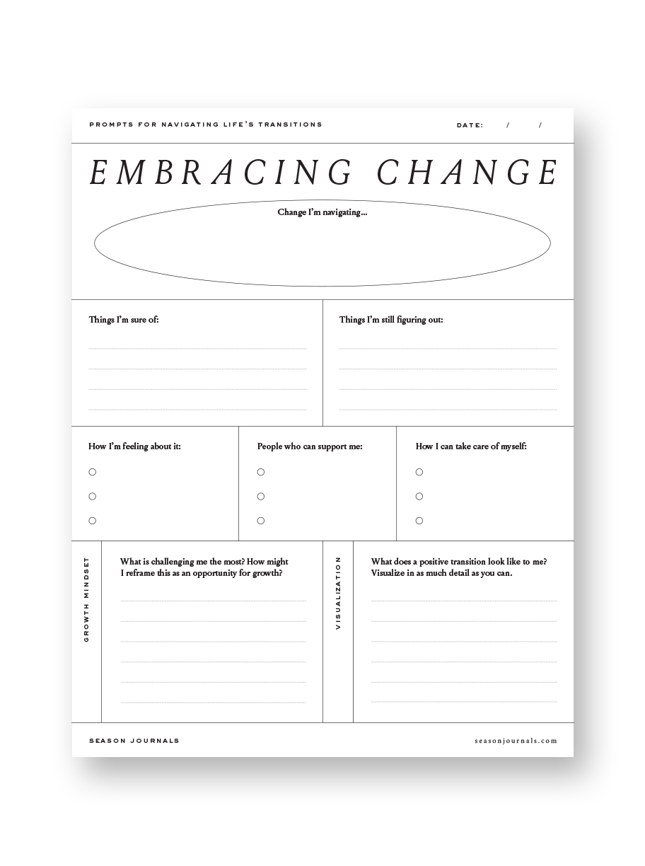 Embracing Change Journal Prompts | Printable PDF | Instant Download ...